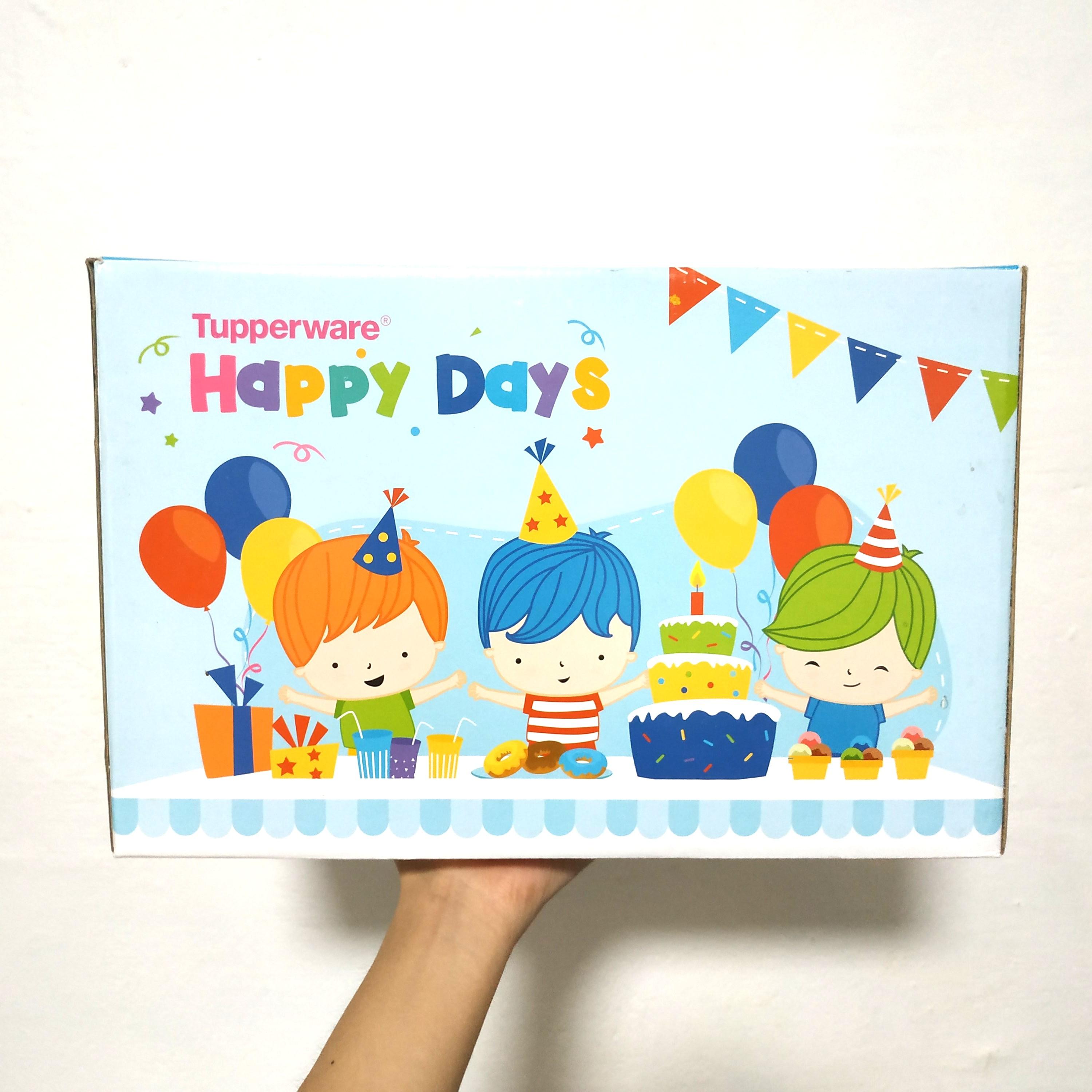 Tupperware Happy Days Kids Birthday Party Tumbler Cup and Square Away ...