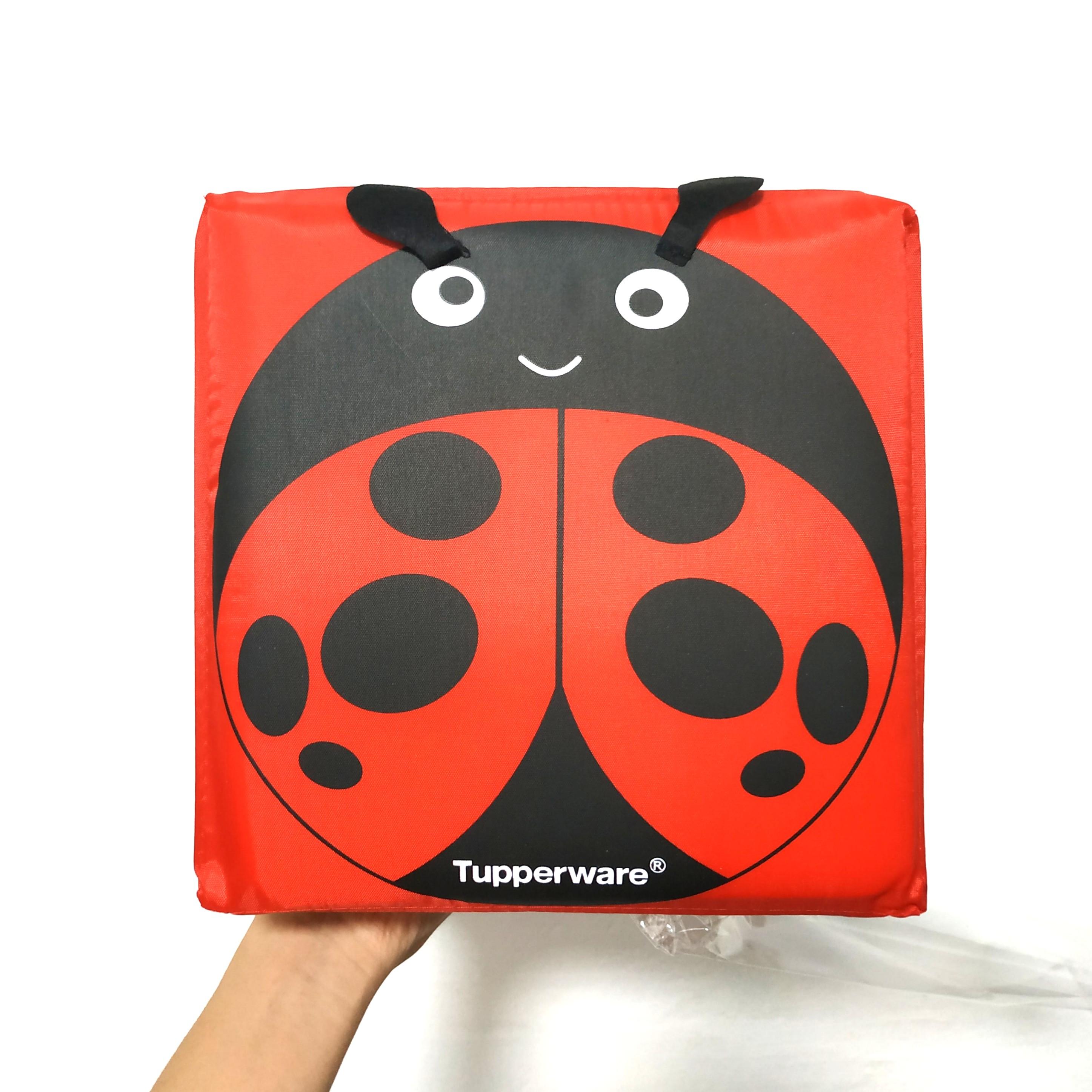 Tupperware Kids Collapsible Ladybug Square Toy Storage Stool Chair Box ...