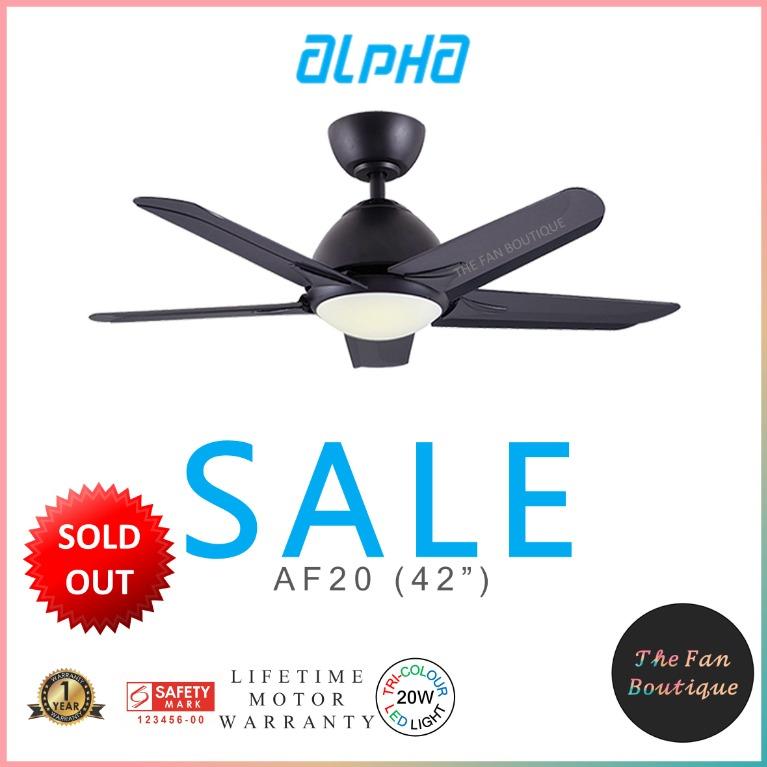 [SOLD OUT!!] Alpha AF20 42” Ceiling Fan with 20w LED Light and Remote ...