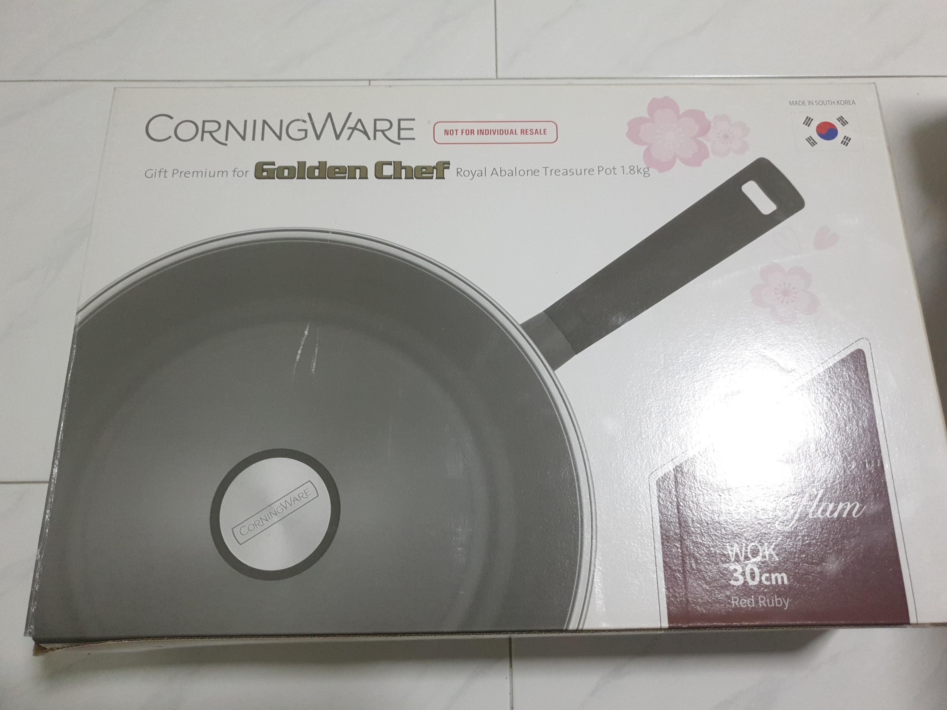 Corningware Retrograde 30cm Wok Red Ruby, Furniture & Home Living ...