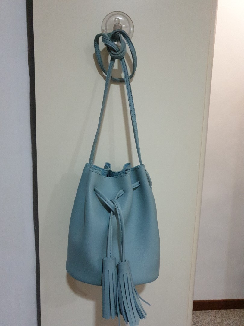 Miniso Dove Blue Bucket Bag, Women's Fashion, Bags & Wallets, Cross ...
