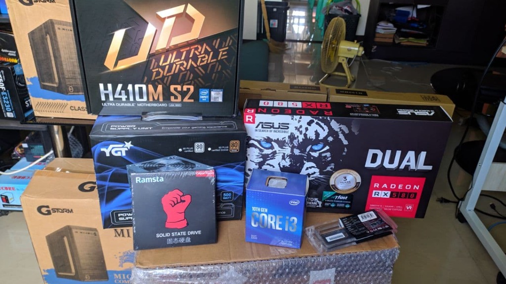 Gaming desktop pc (system unit only) i3-10100f rx 580 8gb 16gb ram ...