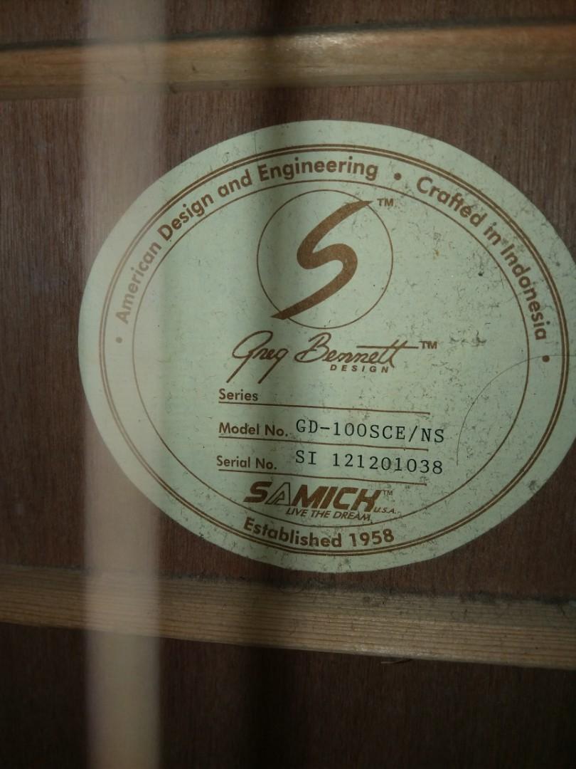 Gregg Bennett GD-100SCE/NS Acoustic Guitar, Hobbies & Toys, Music ...