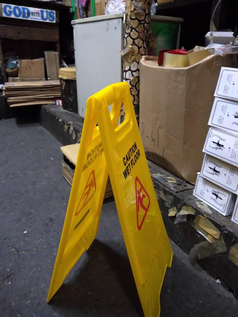 Indestro Caution Wet Floor Safety Sign, Commercial & Industrial ...