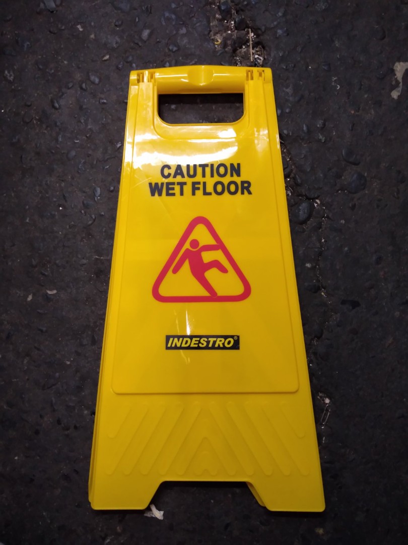 Indestro Caution Wet Floor Safety Sign, Commercial & Industrial ...