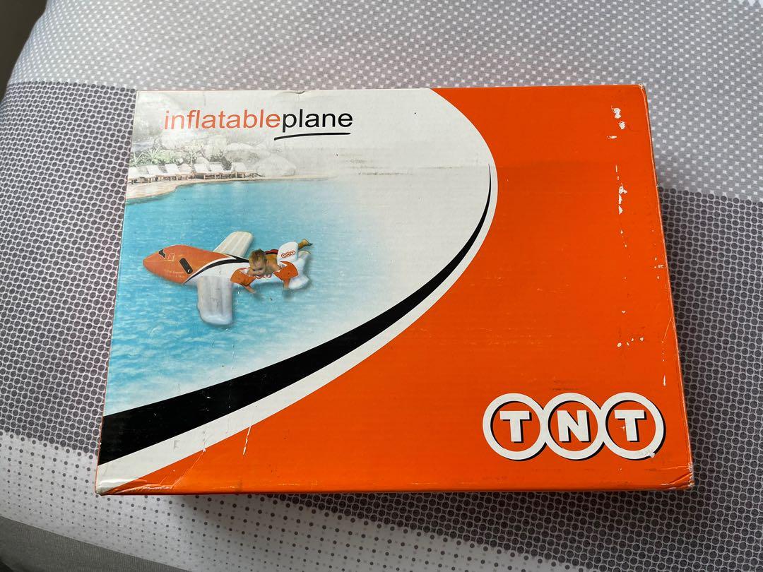 Inflatable plane / airplane tnt orange float swimming, Babies & Kids ...