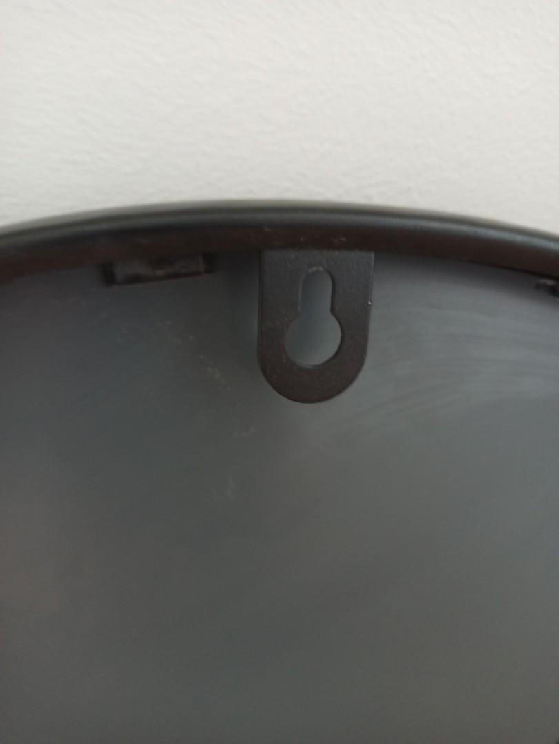 Round mirror with black rims, Furniture & Home Living, Home Decor ...