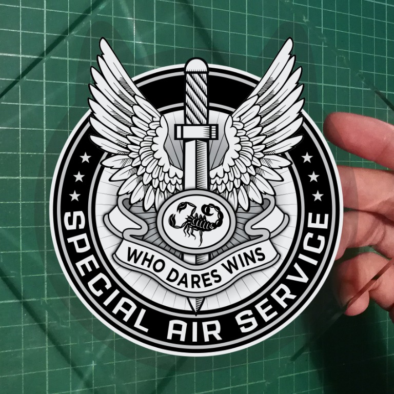 SAS / Special Air Service - Who Dares Wins . Removable Static Cling Car ...