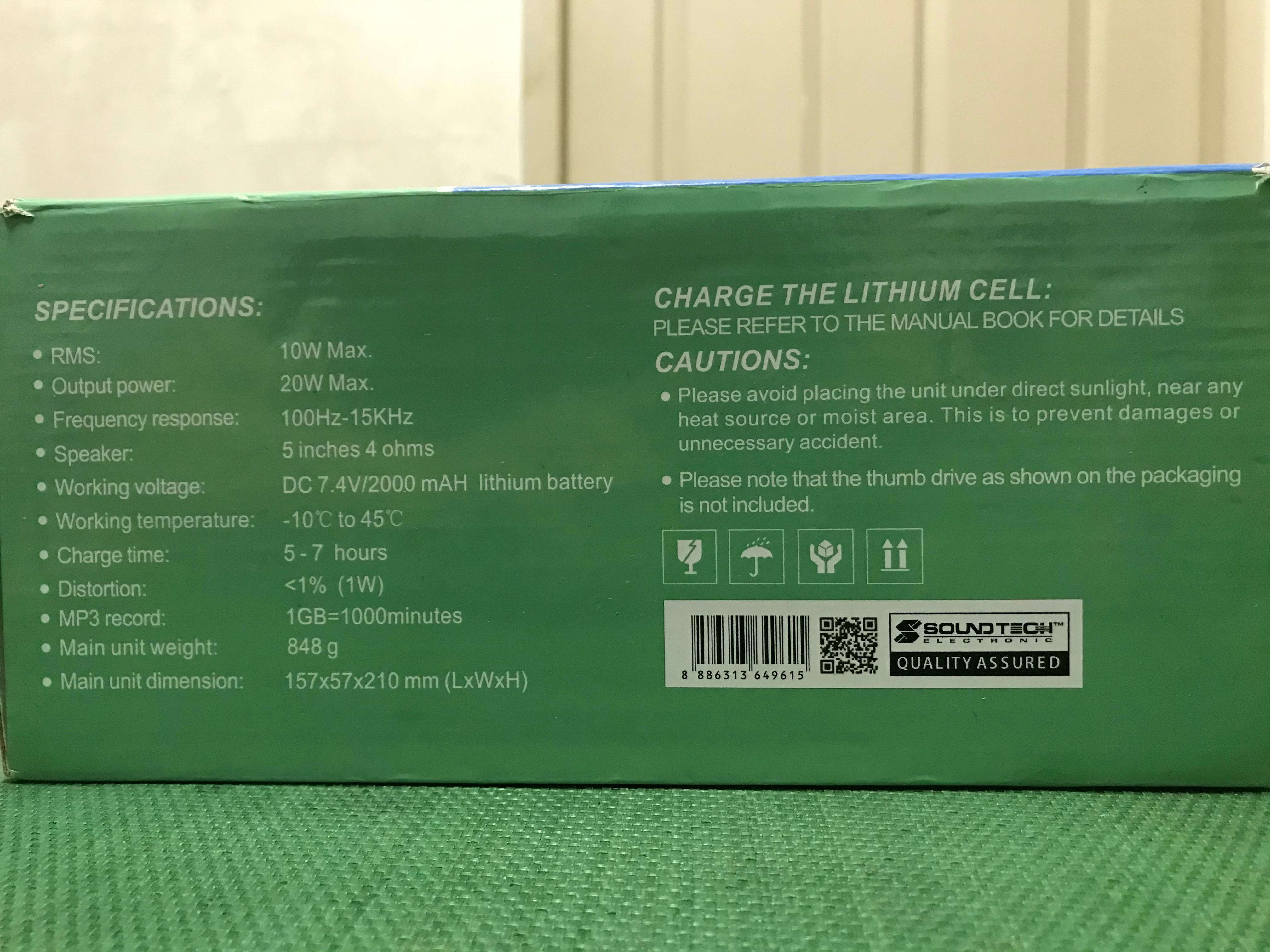 Soundtech Electronic Waistband PA Amplifier , PA-701RF, Audio, Other ...