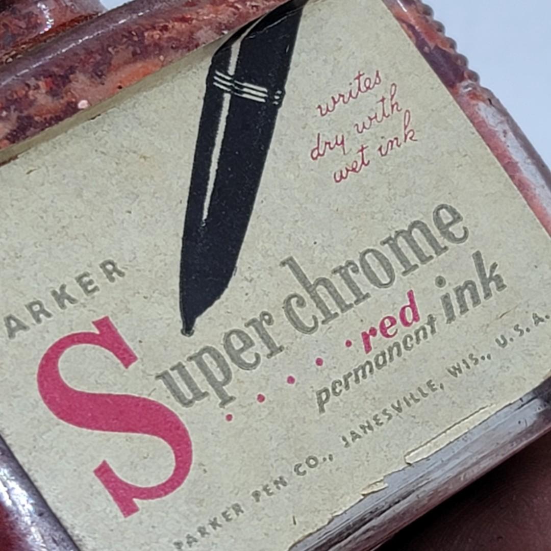 Vintage Parker Superchrome Red Ink Bottle, Hobbies & Toys, Memorabilia ...