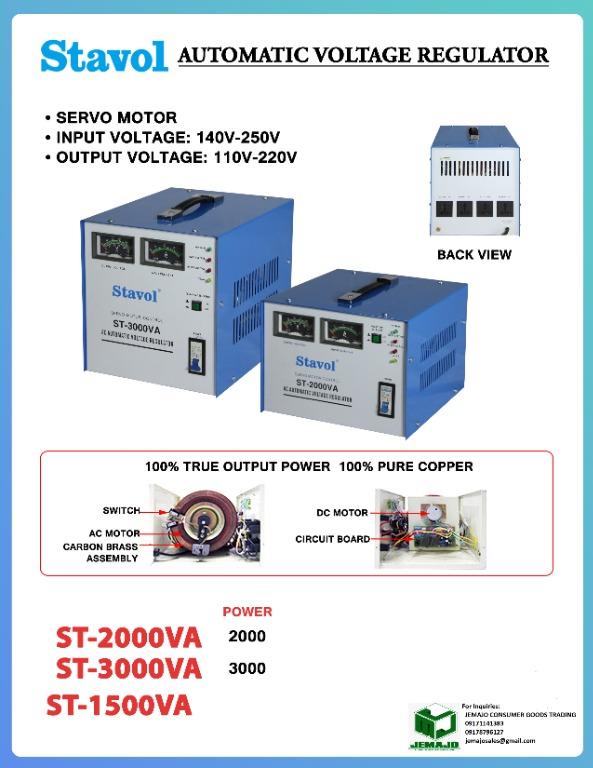 2000WATTS STAVOL AVR Automatic Voltage Regulator, Computers & Tech ...