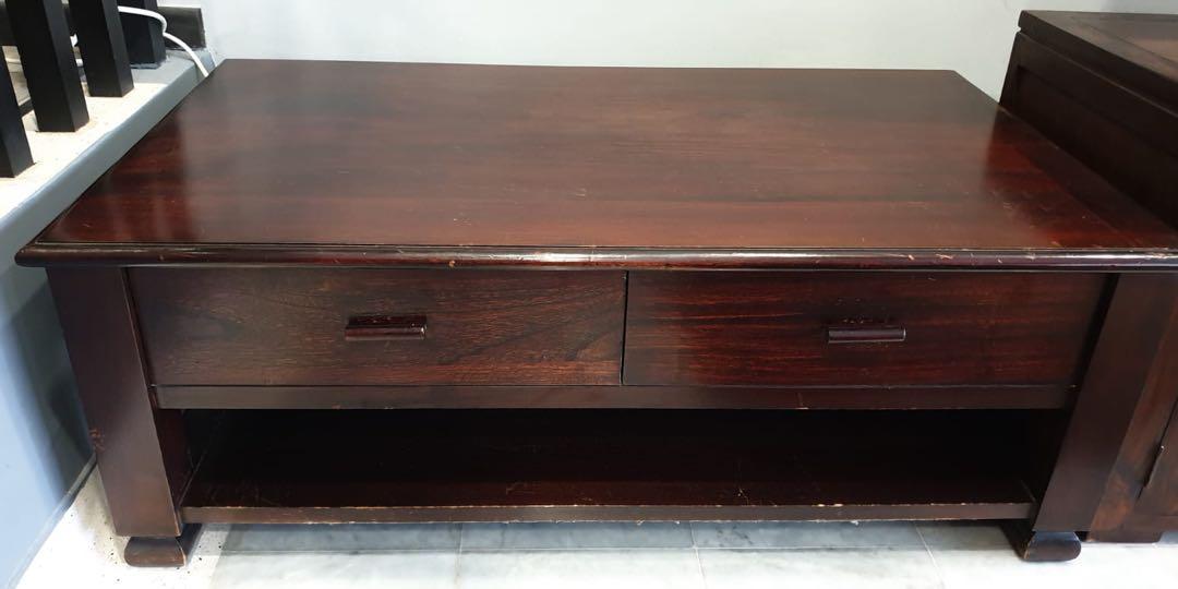 Barang Barang Teak Wood 2 Drawer Console Table, Furniture & Home Living ...