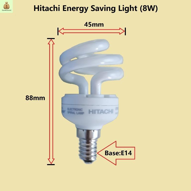 Hitachi Spiral 8W Daylight Lamp (Base:E14), Furniture & Home Living ...