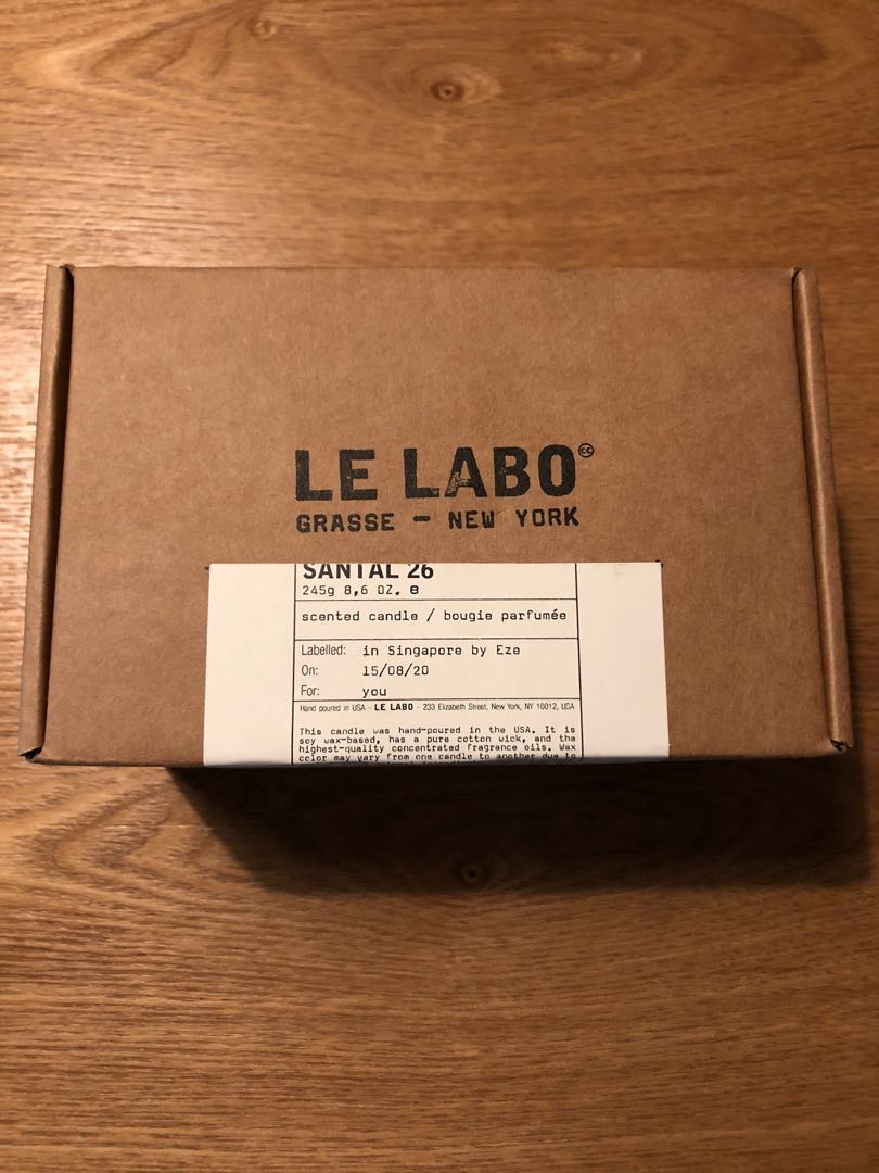 Le Labo Candle Santal 26, Beauty & Personal Care, Fragrance ...