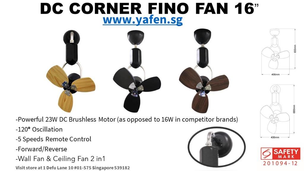 *INSTALLATION AVAILABLE*Corner Fan Fino DC Local Warranty Safety Mark ...