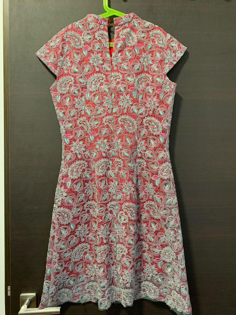 Nyla Red Cheongsam, Women's Fashion, Tops, Sleeveless on Carousell