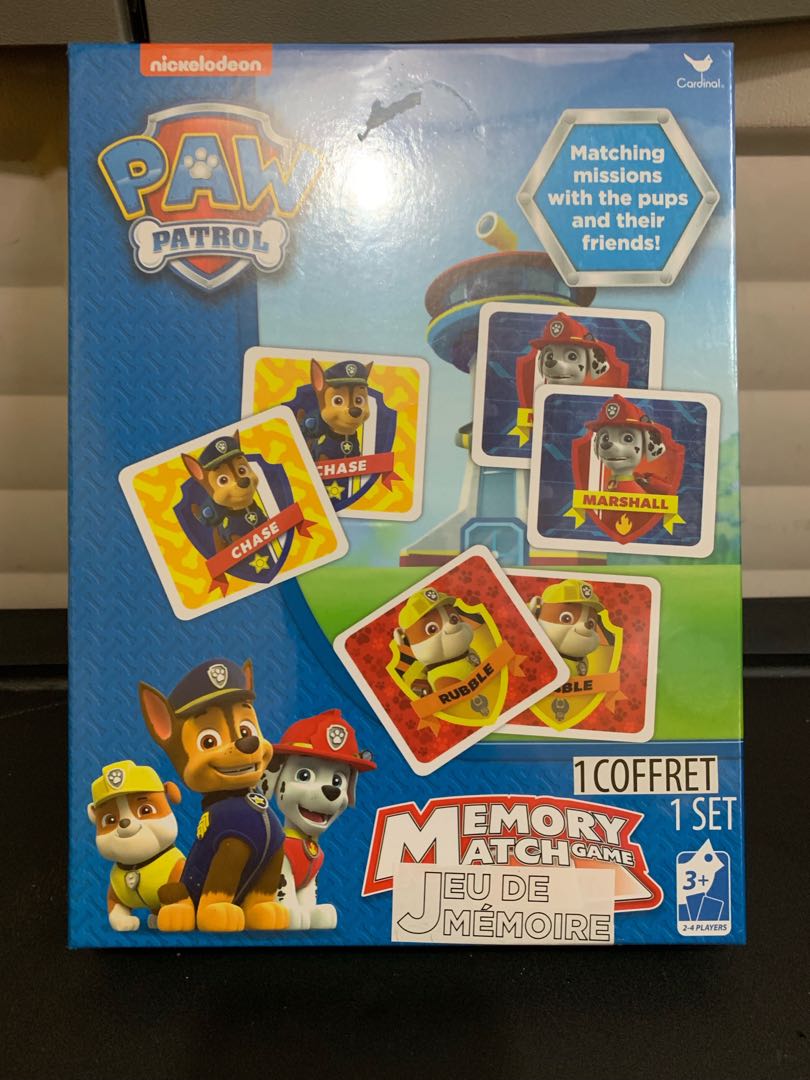 Paw Patrol Memory Game, Hobbies & Toys, Toys & Games on Carousell