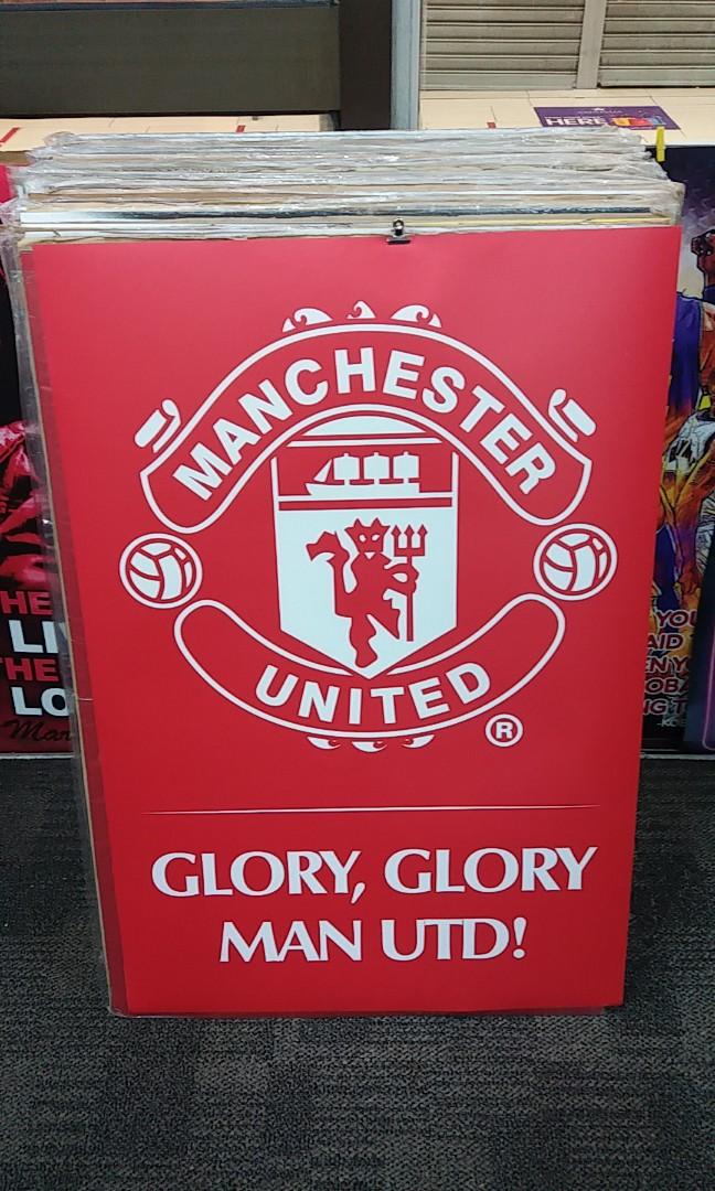 POSTER LOGO MANCHESTER UNITED, Furniture & Home Living, Home Decor ...