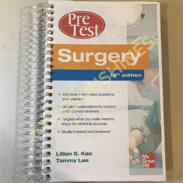 PreTest/Pre-Test/Pre Test Surgery 13 edition by Kao and Lee, Hobbies ...