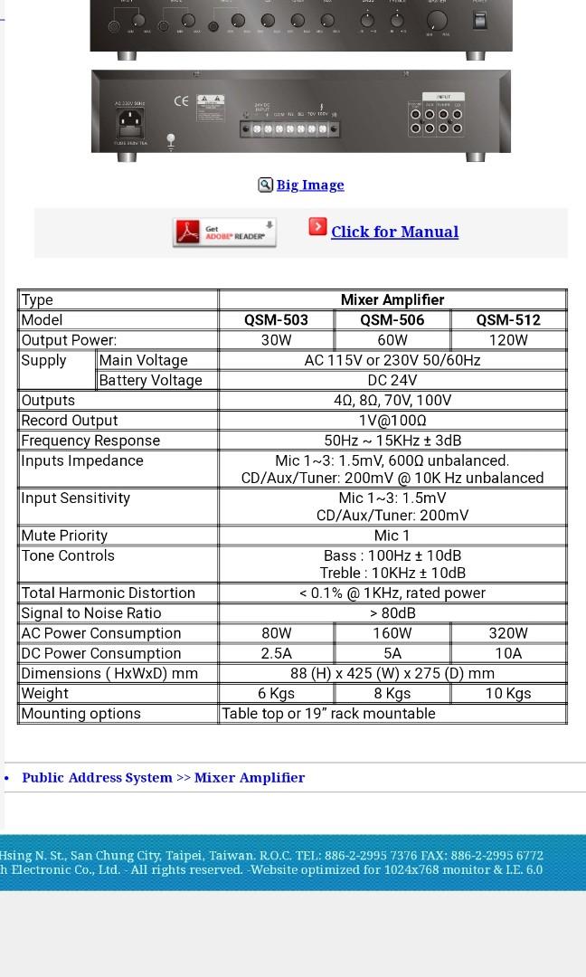 Soundtech QSM-506 PA Amplifier, Audio, Soundbars, Speakers & Amplifiers ...