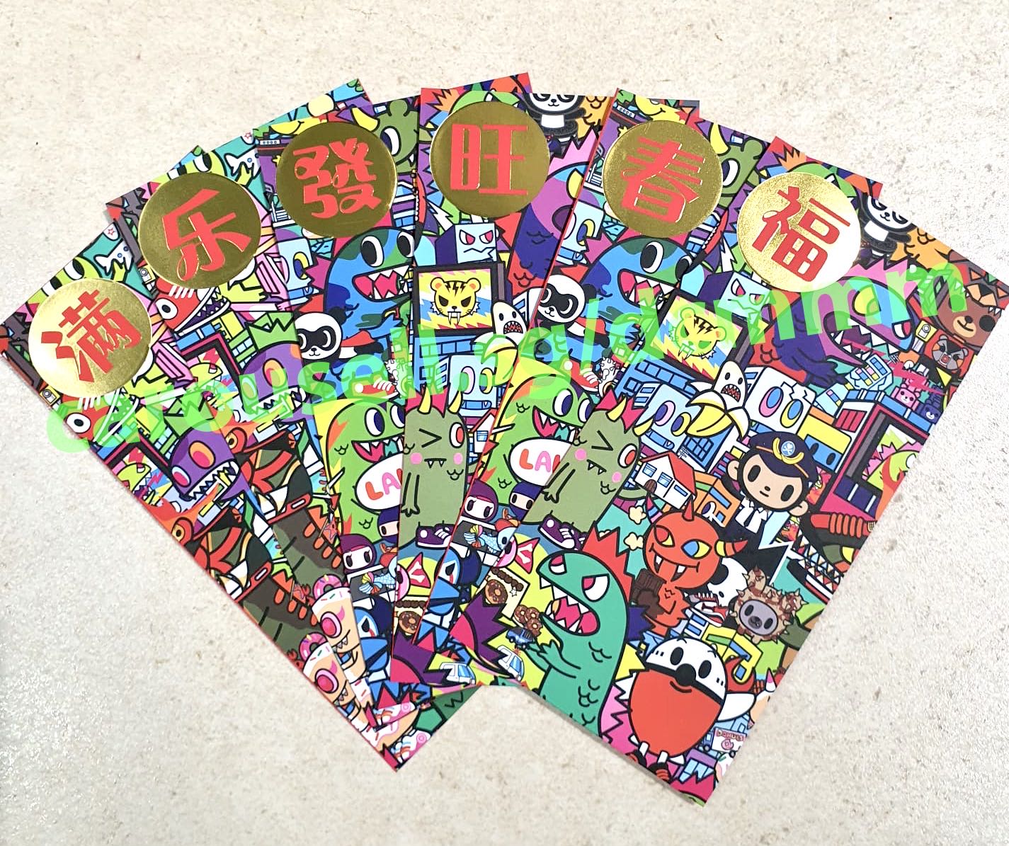 Changi Airport Tokidoki Red Packet Packets Ang Bao Kaiju, Everything ...