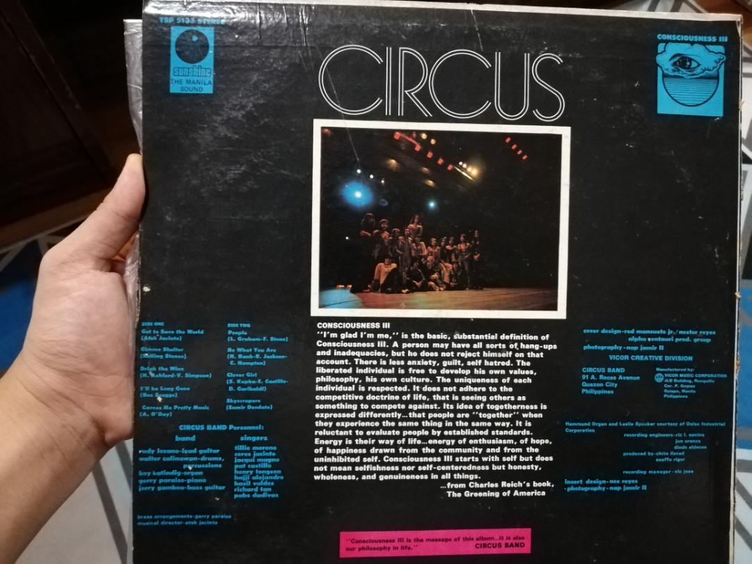 CONSCIOUSNESS III by Circus Band Vintage OPM Vinyl LP, Hobbies & Toys ...