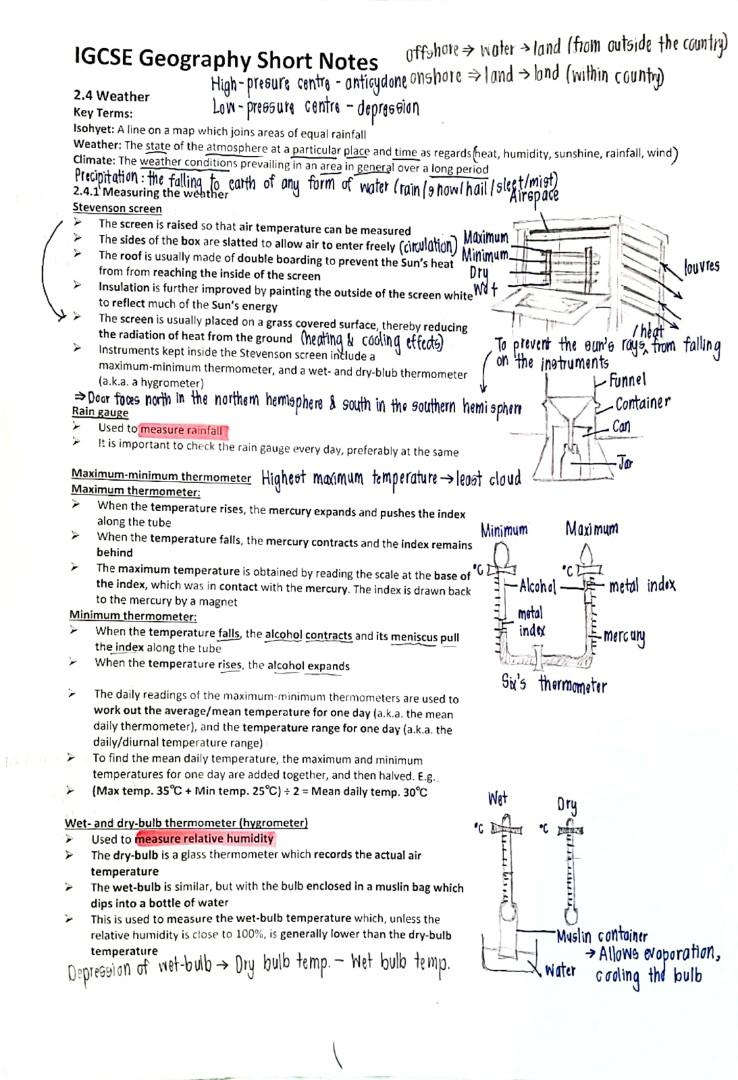 Detailed IGCSE Geography Notes + Case Studies, Hobbies & Toys, Books ...