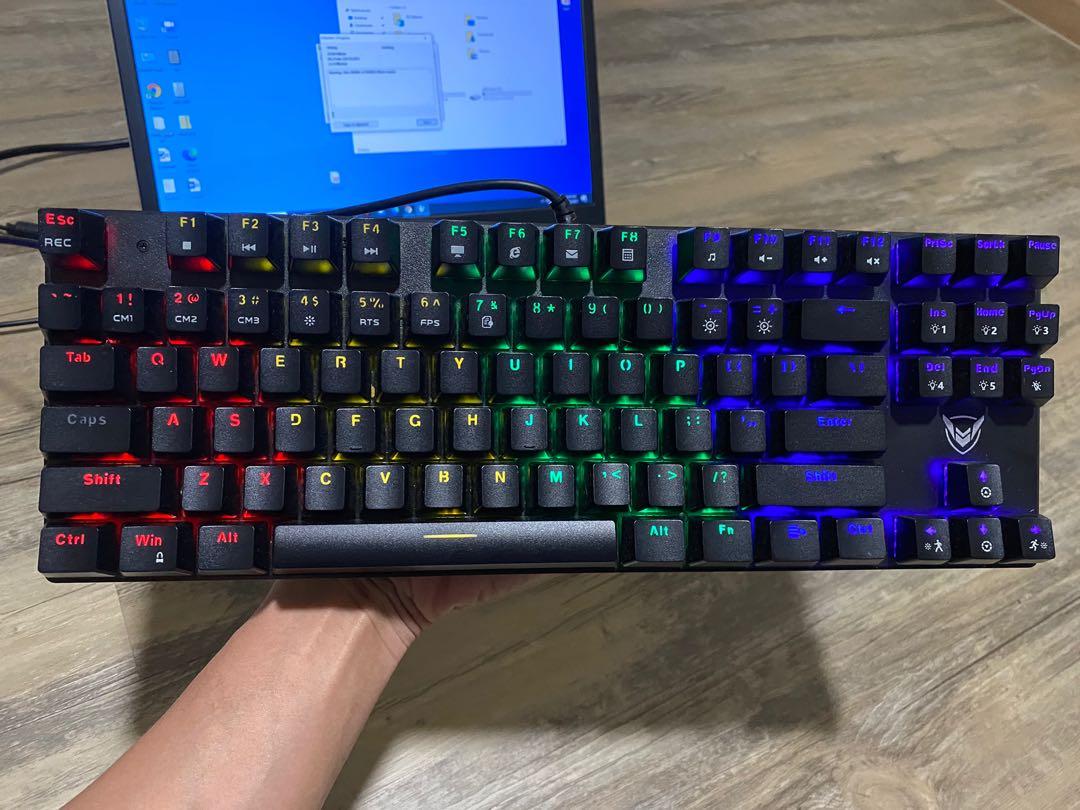 (FREE DELIVERY) PICTEK TKL Mechanical Gaming Keyboard, RGB LED Rainbow ...