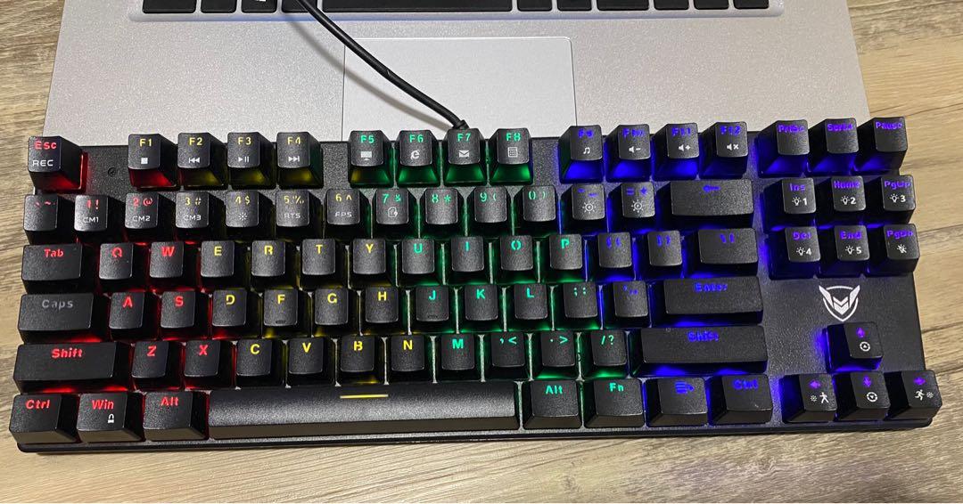 (FREE DELIVERY) PICTEK TKL Mechanical Gaming Keyboard, RGB LED Rainbow ...