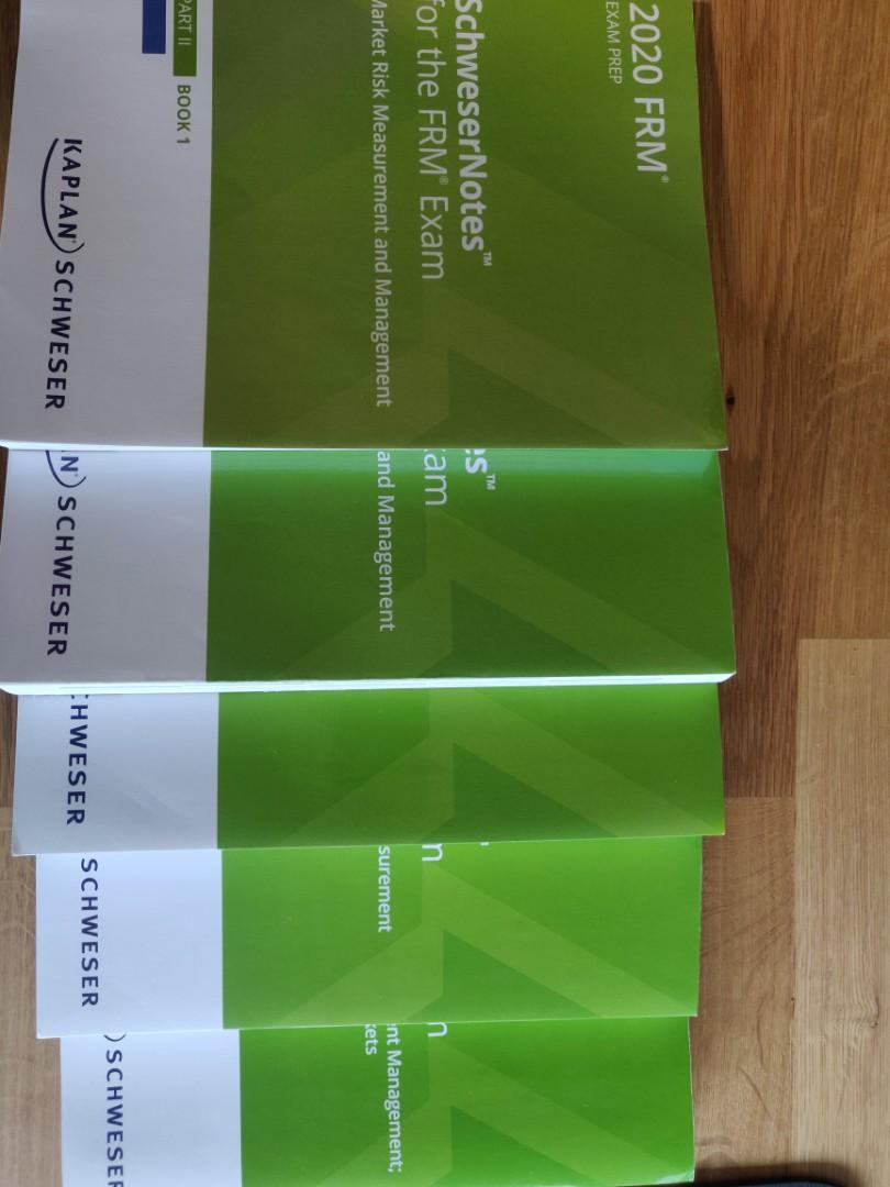 FRM Part 2 Kaplan Schwezer Textbooks 1-5 + practice questions/cheat ...