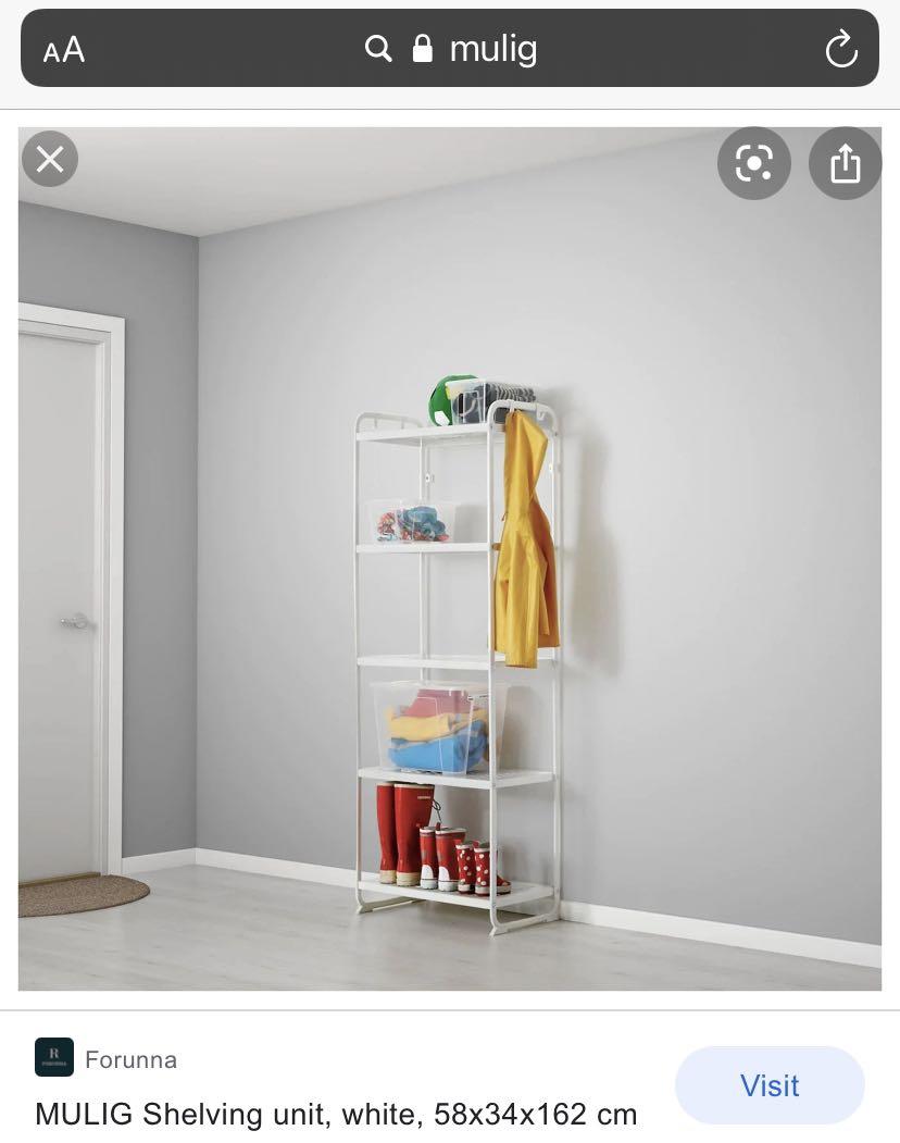 IKEA Mulig Shelving Unit White, Furniture & Home Living, Furniture ...