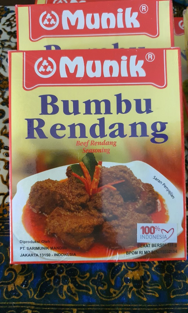 MUNIK. BUMBU RENDANG. Famous indonesian Beef Rendang Seasoning., Food ...