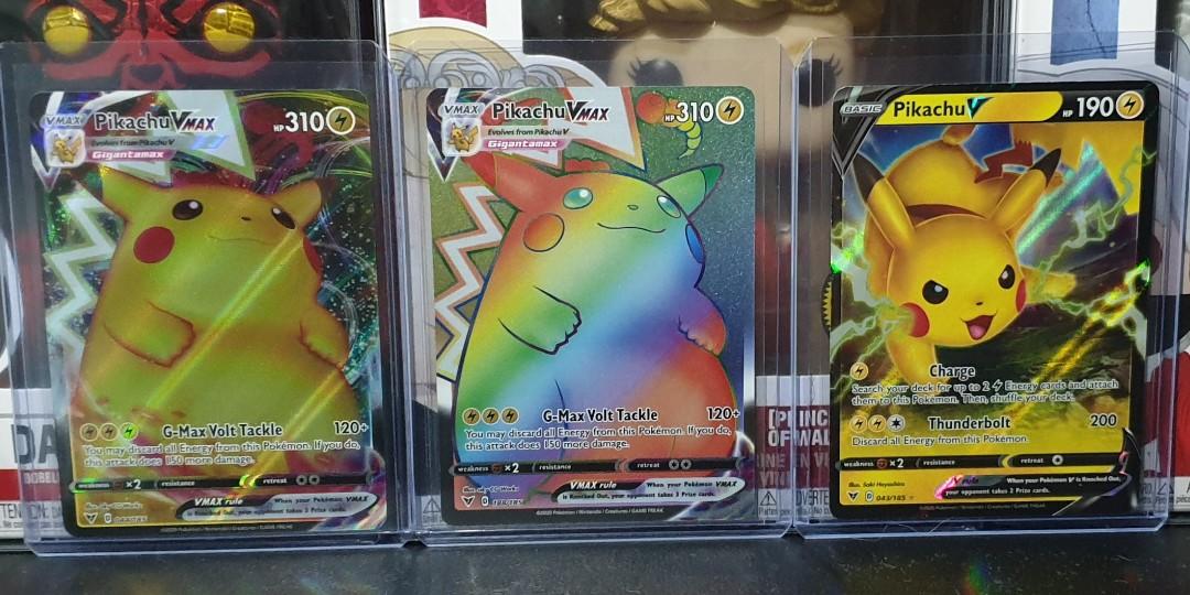 Pokemon Cards Pikachu VMAX Secret Rare + Vivid Voltage Pika Set ...
