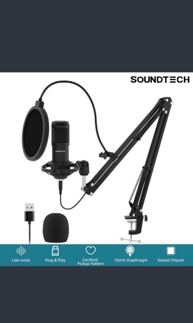 SOUNDTECH ST 800 KIT USB MICROPHONE PLUG AND PLAY, Elektronik, Audio di ...