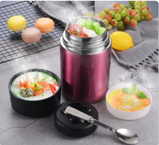 Thermal Cooker Pot 1000ml with Steam Release Thermos Vacuum Steel Hot ...