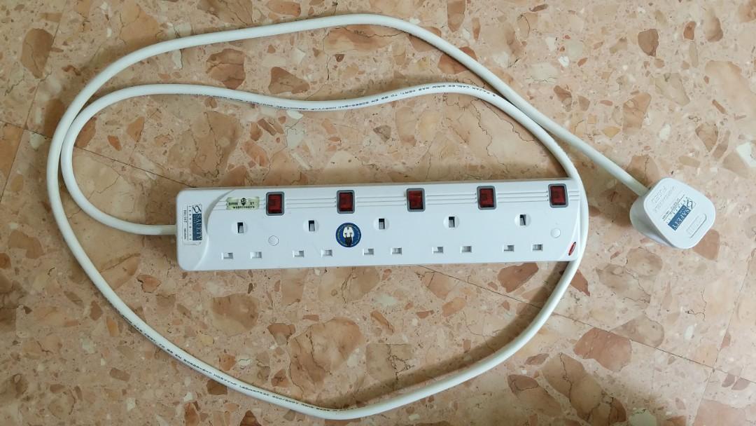 5 point extension cord, TV & Home Appliances, Electrical, Adaptors ...