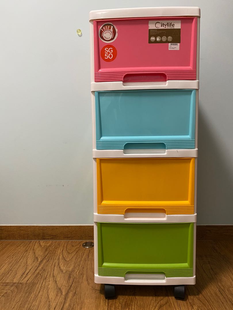 Colourful Plastic Drawers, Furniture & Home Living, Home Improvement ...