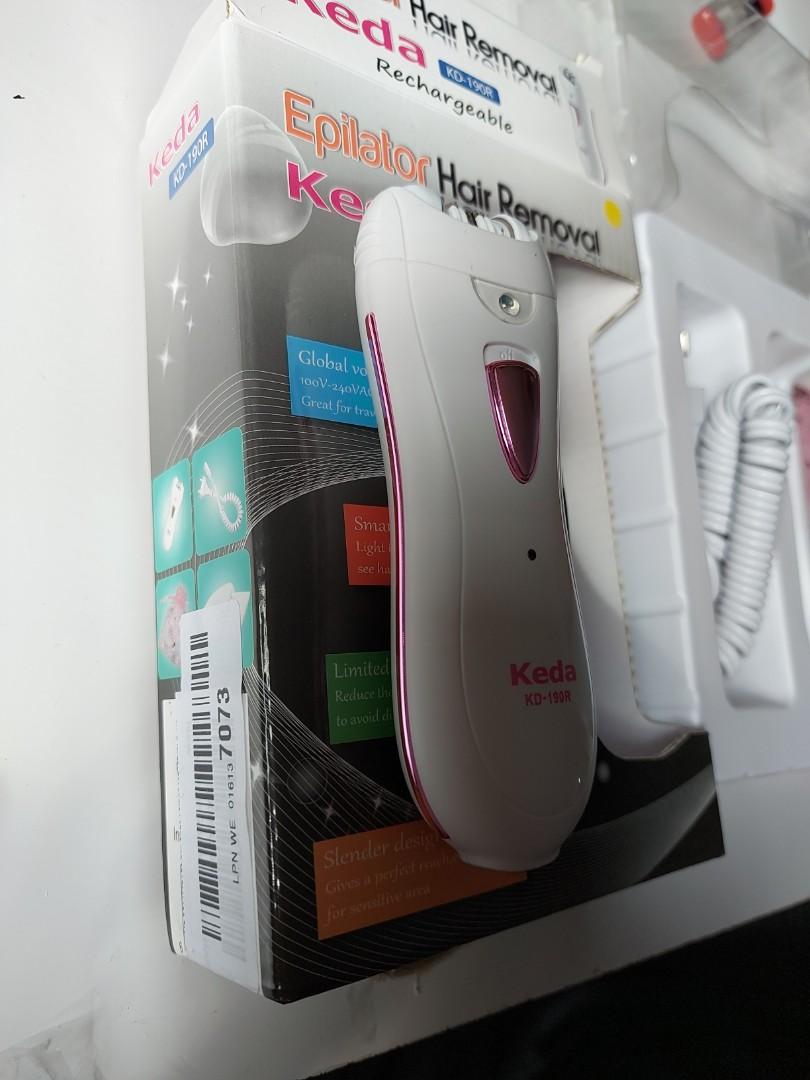 Epilator Hair Removal Keda KD-190R Rechargable Ergonomic Design For ...