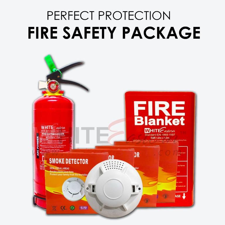 [Fire Safety Package 6] Fire Extinguisher Fire Blanket Smoke Detector ...