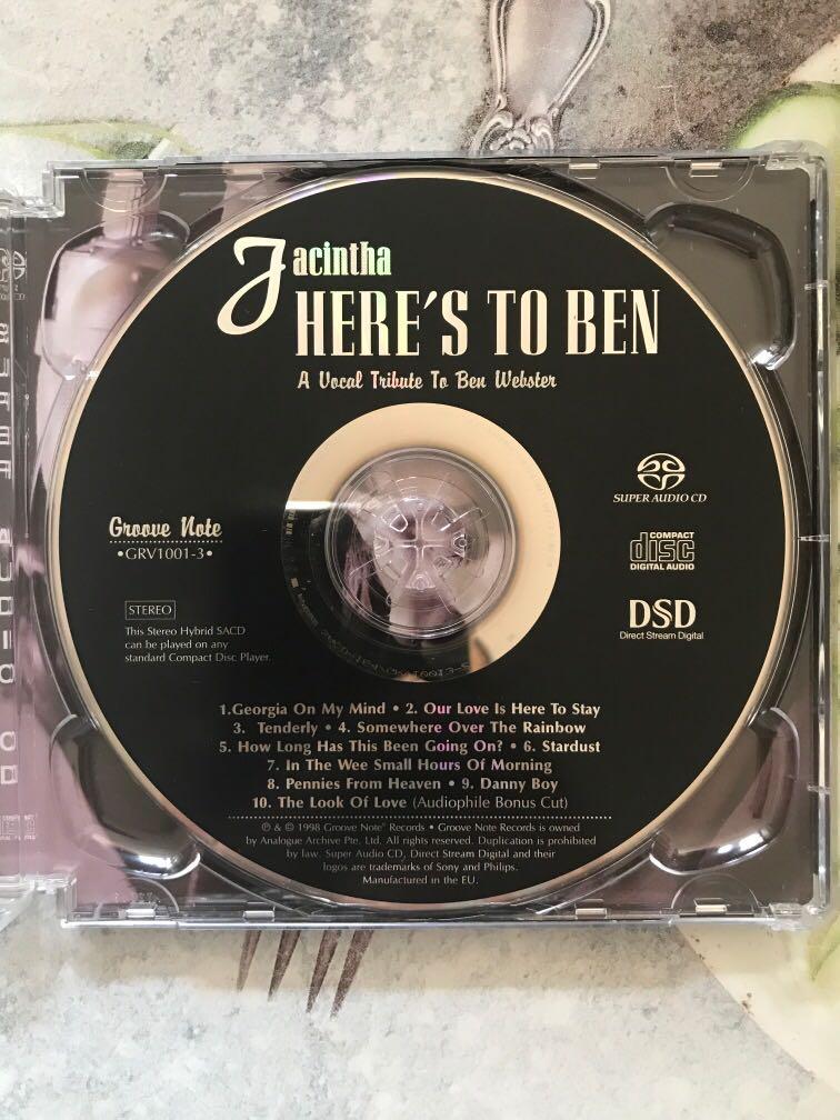 Jacintha 擇仙花 HERE’S TO BEN SACD 早期版 CD聖經推介 發燒天碟, 興趣及遊戲, 音樂、樂器 & 配件, 音樂與 ...