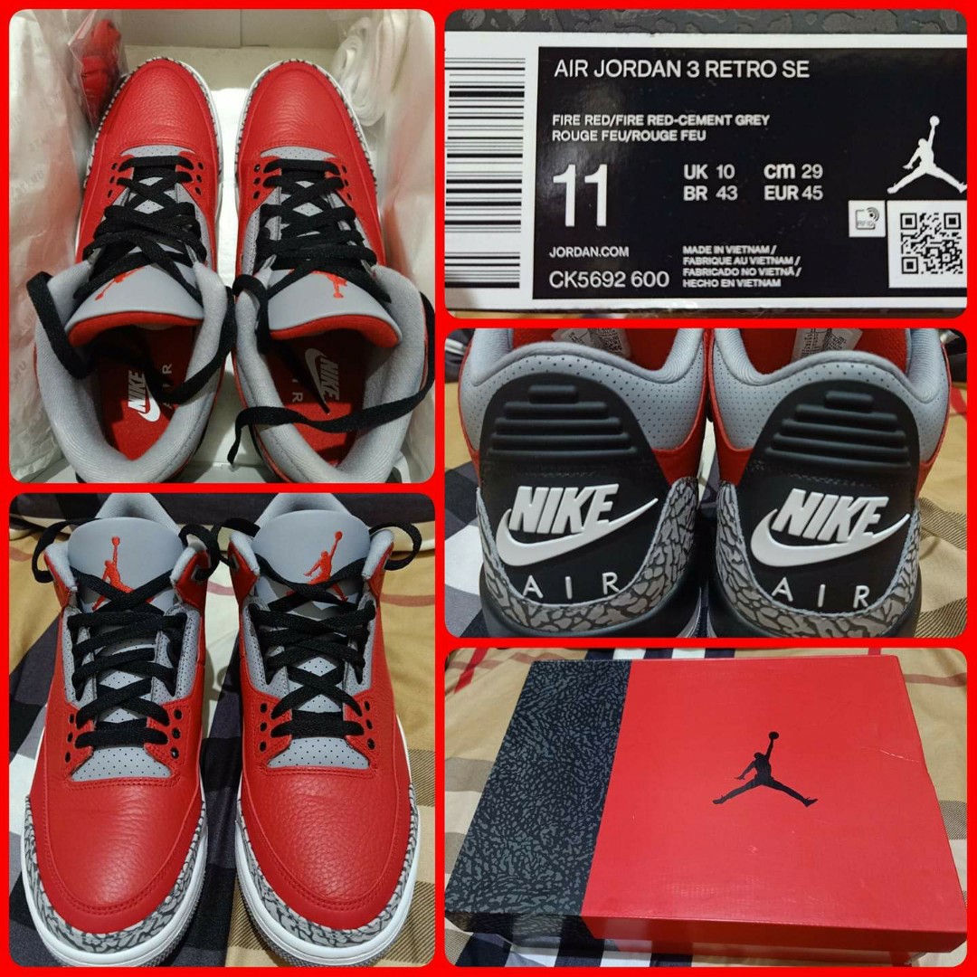 Jordan III Red Cement, Men's Fashion, Footwear, Sneakers on Carousell