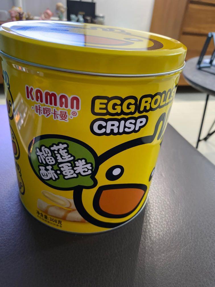 Kaman Egg Rolls Crisp (Durian flavour), Food & Drinks, Packaged ...