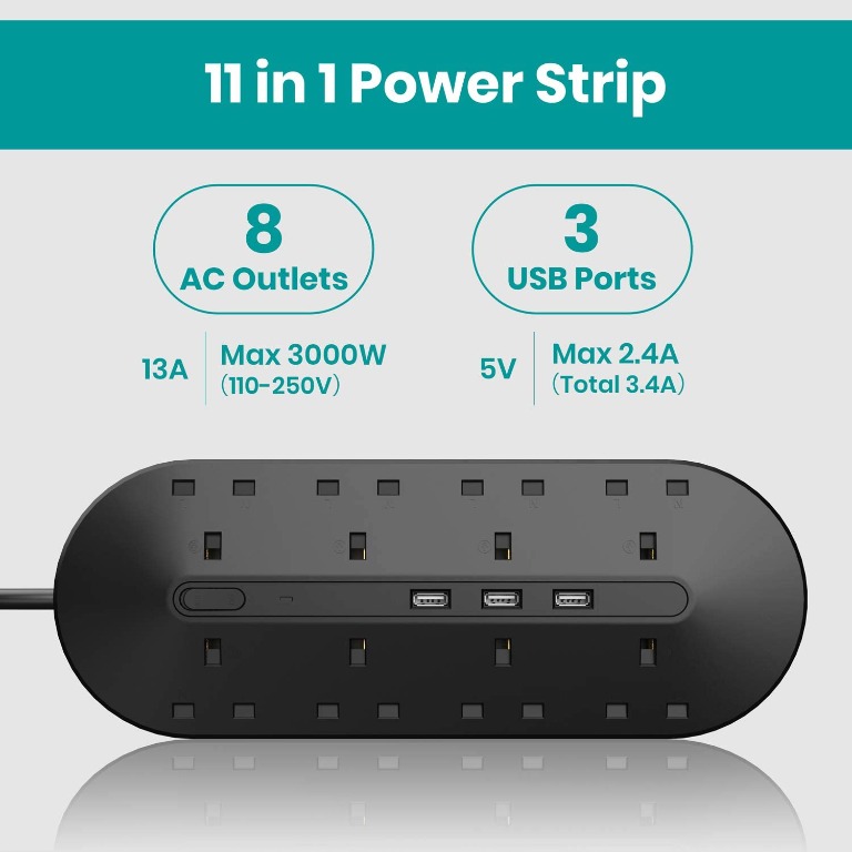 Power Extension Lead Built In Usb Portandon Off Switch Klearlook Power