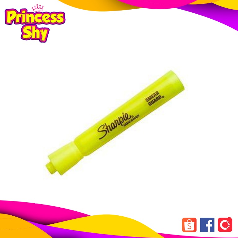 Sharpie Tank Highlighter Chisel Tip Neon Yellow per piece, Hobbies ...