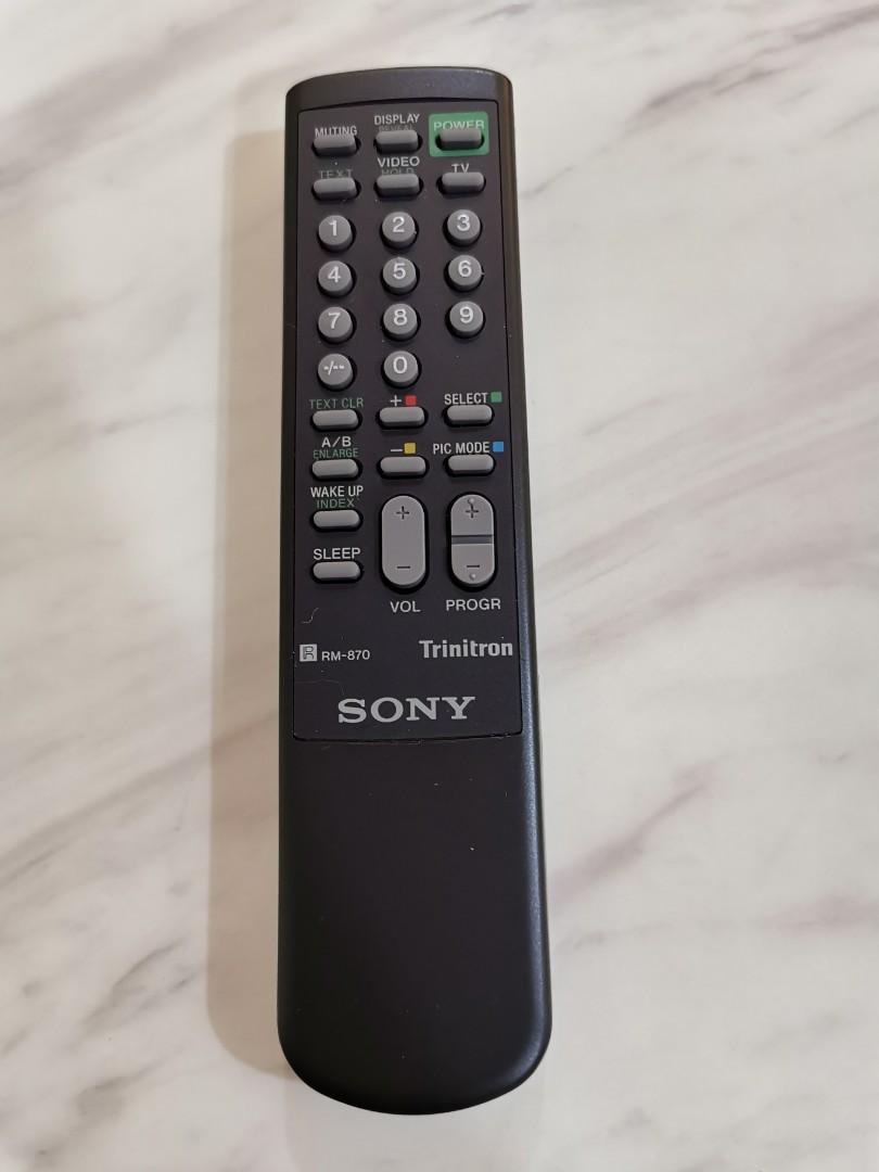 Sony Trinitron TV remote control RM-870, TV & Home Appliances, TV ...