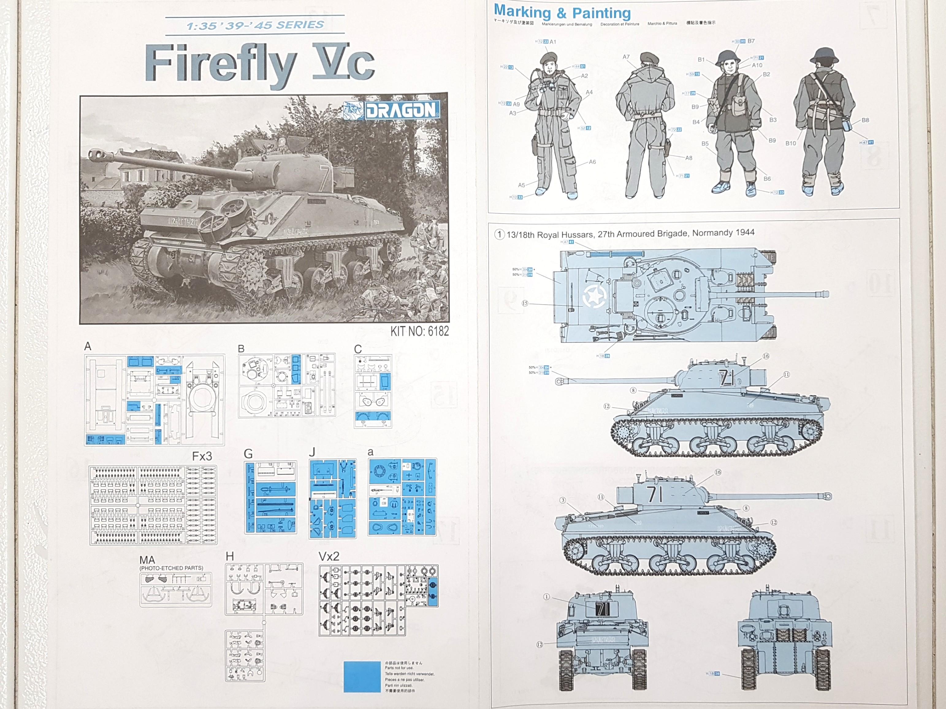1/35 #6182 Dragon Sherman Firefly Vc (2nd World War Armored Tank Land ...