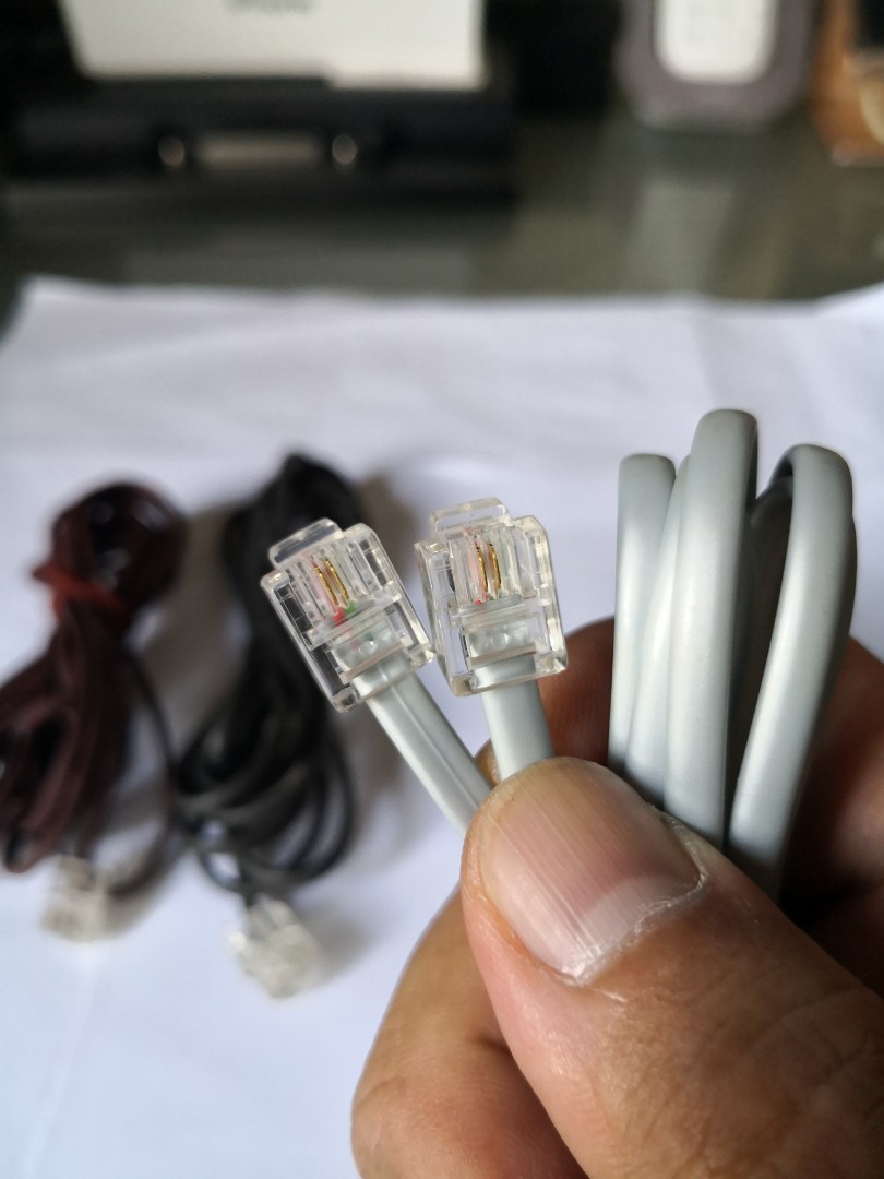 1 - 3m (2 wired) telephone cable, Computers & Tech, Parts & Accessories ...
