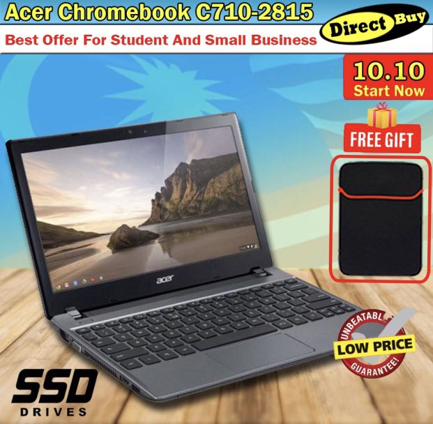 Acer Chromebook C710-2815 (11.6" LED Screen - 2GB RAM - 16GB SSD ...