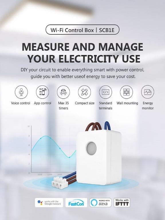 BroadLink BestCon Series - SCB1E, 16 Amp WiFi Control Box With Energy ...