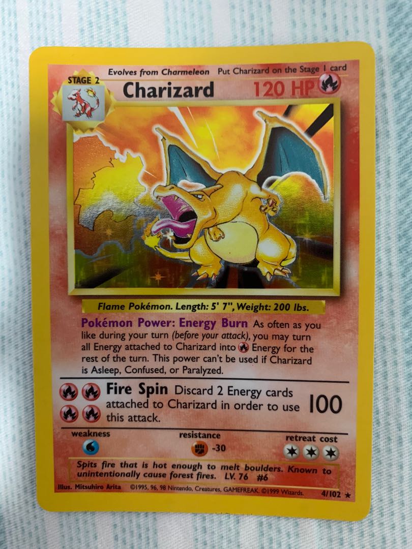 Charizard Base Set 1, Hobbies & Toys, Toys & Games on Carousell